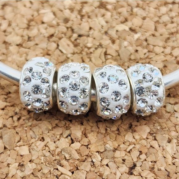 Charmed | Jewelry | 524x White Crystal Spacer Charms For Pandora ...